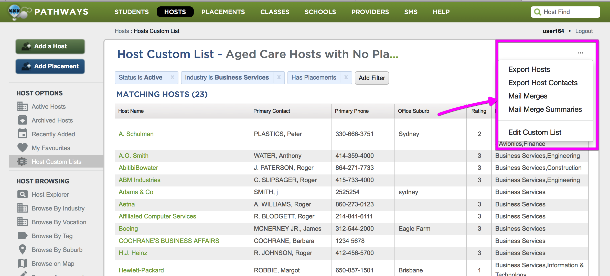 Host Custom Lists – Pathways