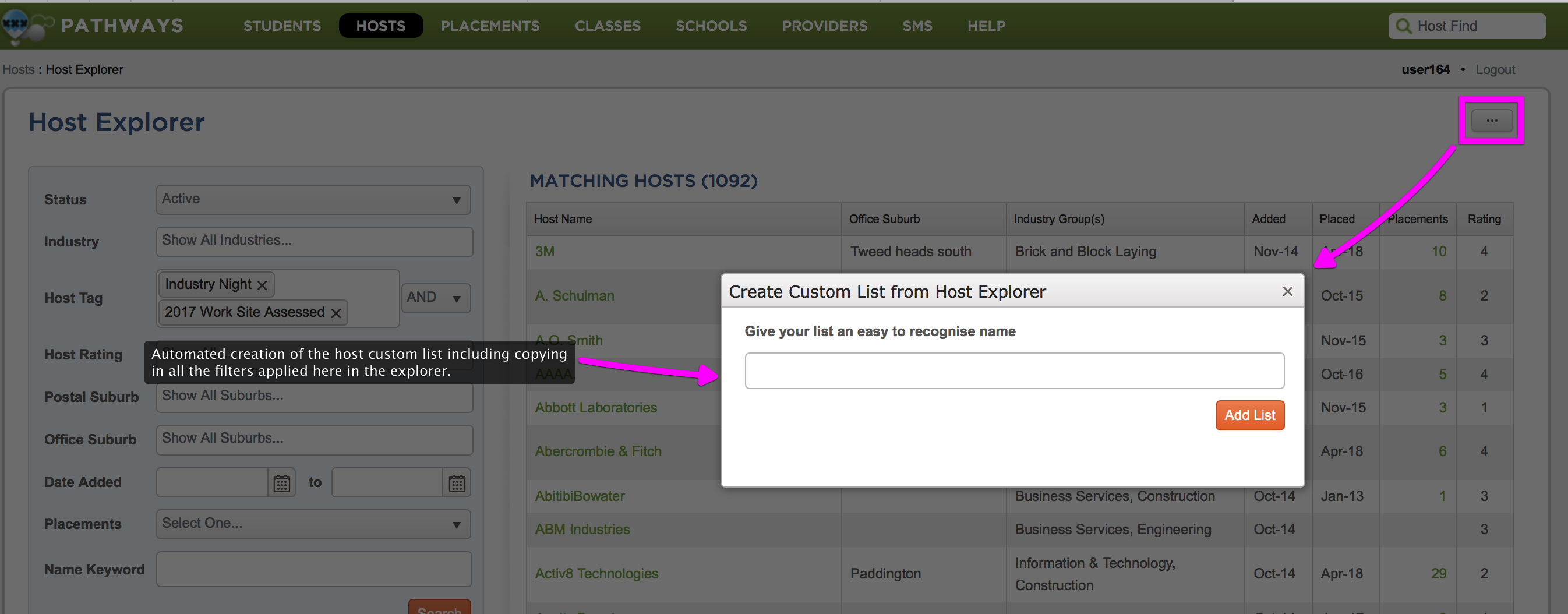 Host Explorer – Pathways