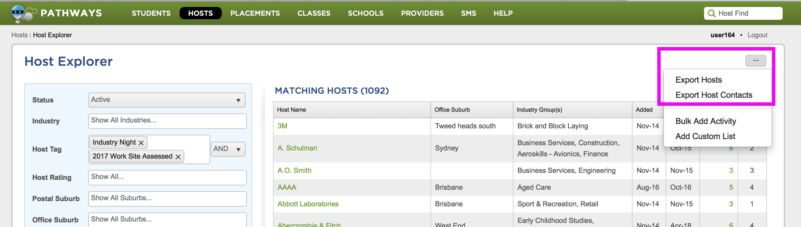 Host Explorer – Pathways