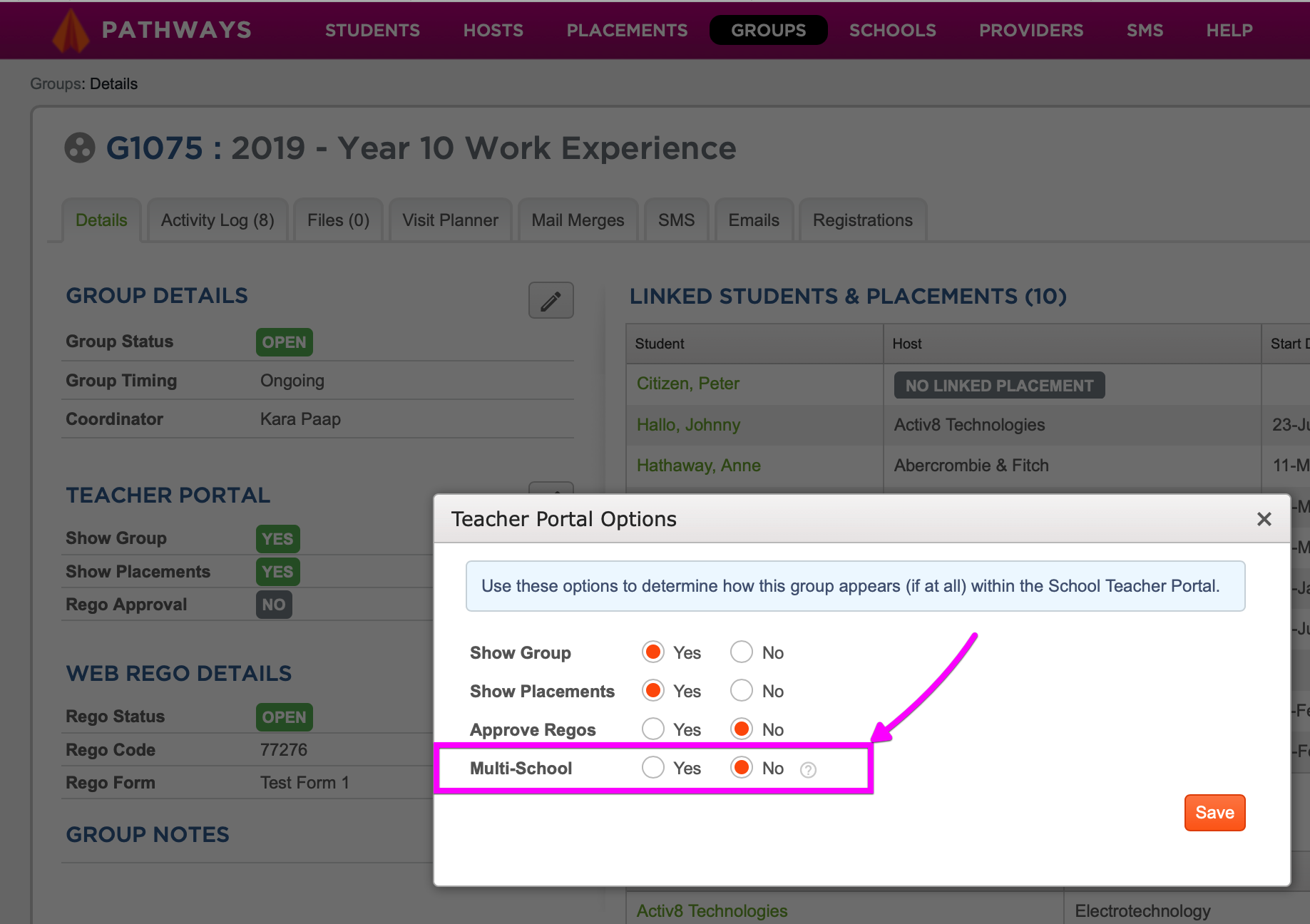 Multi-School Groups & Teacher Portal – Pathways